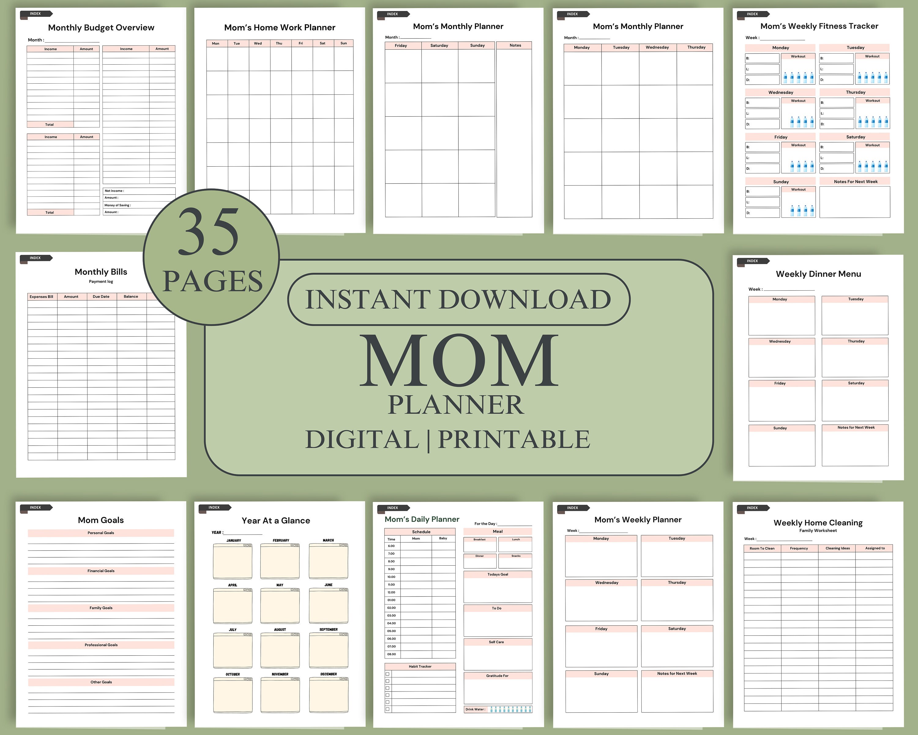 Mom Planner, Stay at Home Mom Planner, Gift for Mom, Gift for Moms, Planner for Moms, Moms Life ...