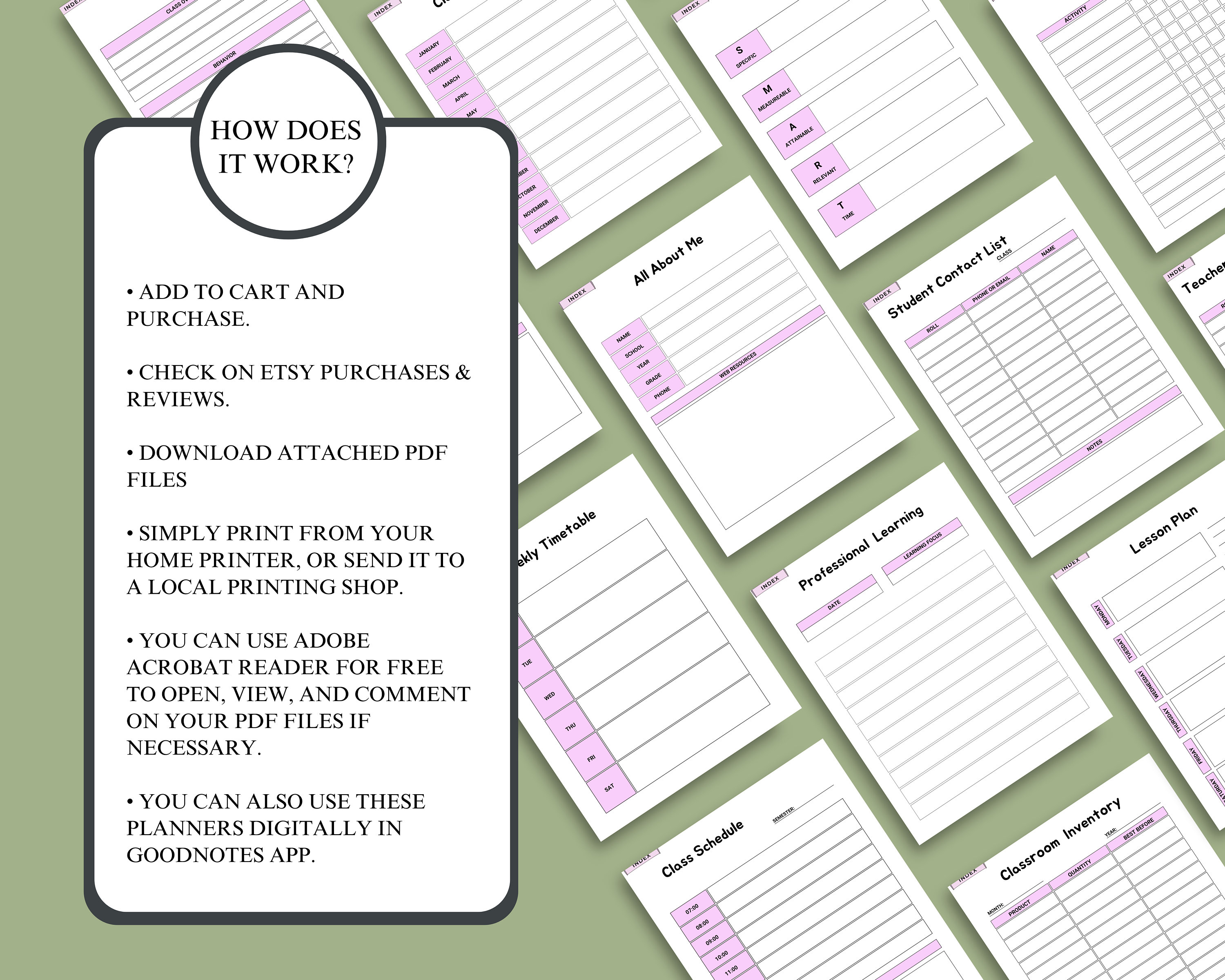 Digital Teacher Planner Template: Academic Lesson Planning (digital ...
