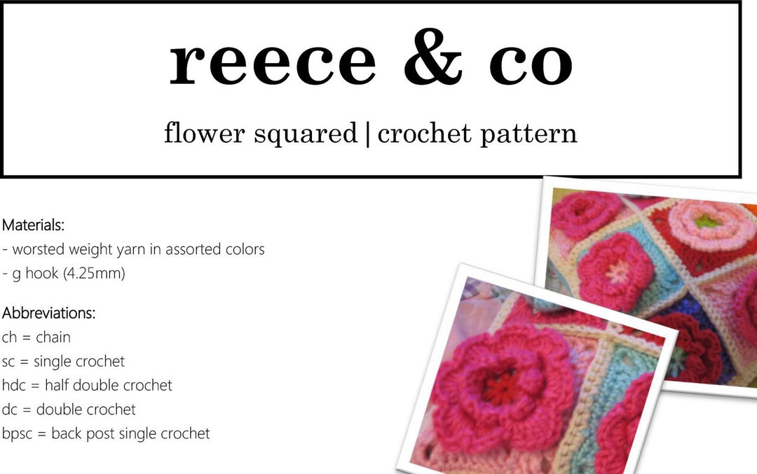 Flower Squared Crochet Pattern PDF - Etsy