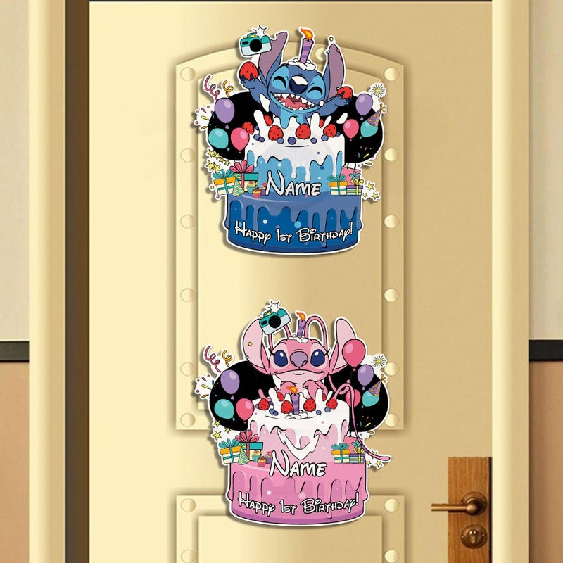 Stitch Birthday Door - Etsy