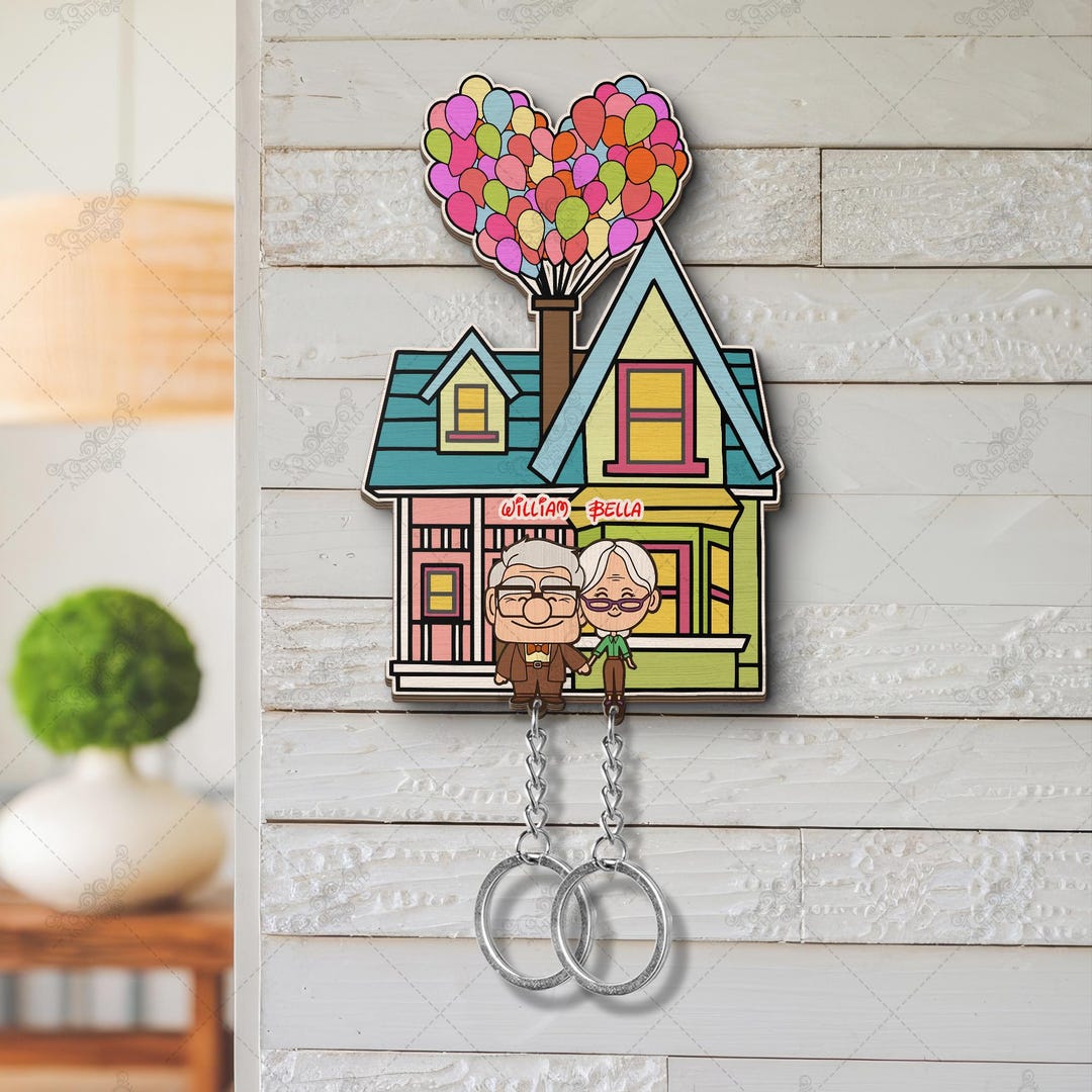 Personalized up Couple Keychain, Carl and Ellie Keychain, up House Key ...