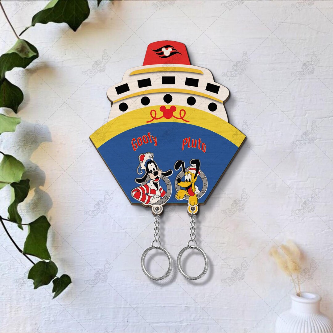 Personalized Disney Cruise Wooden Keychain Holder, Disney Dog Keychain ...