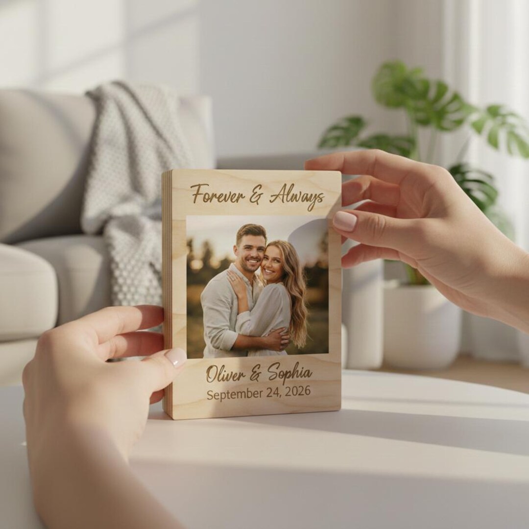 Personalized Photo Wooden Block, Custom Couple Picture Wood Decor ...