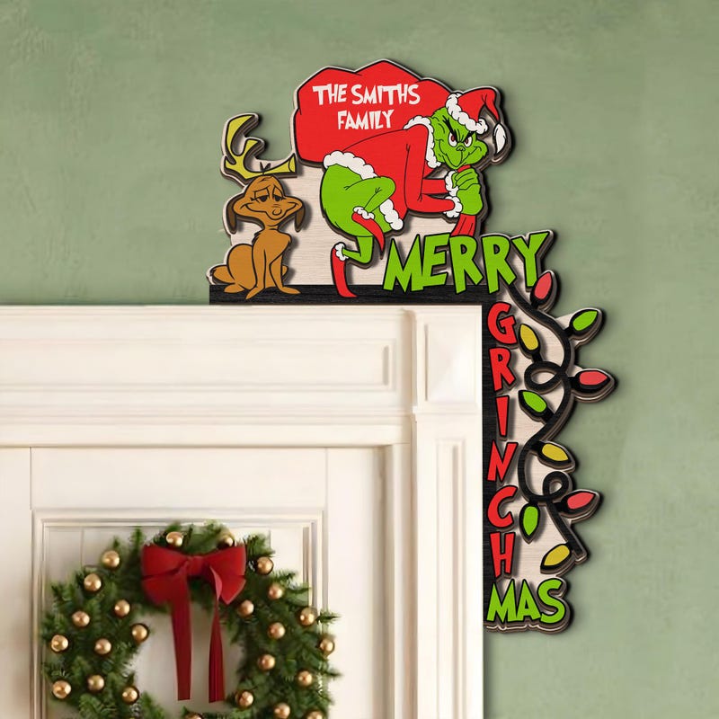 Grinch Face Wreath Sign - Etsy