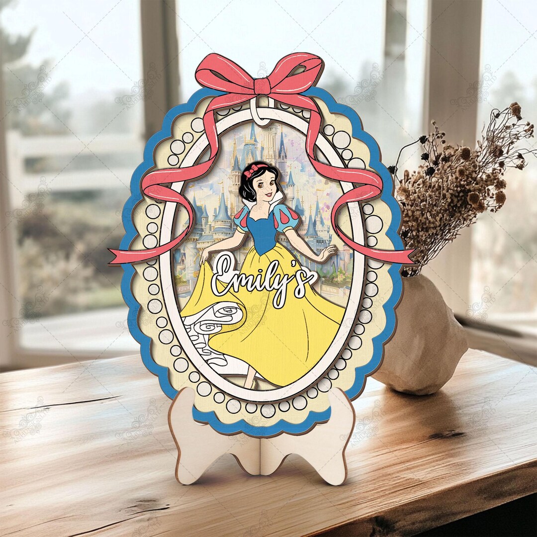 Personalized Princess Snow White Magical Castle Bow Wooden Sign, Disney ...