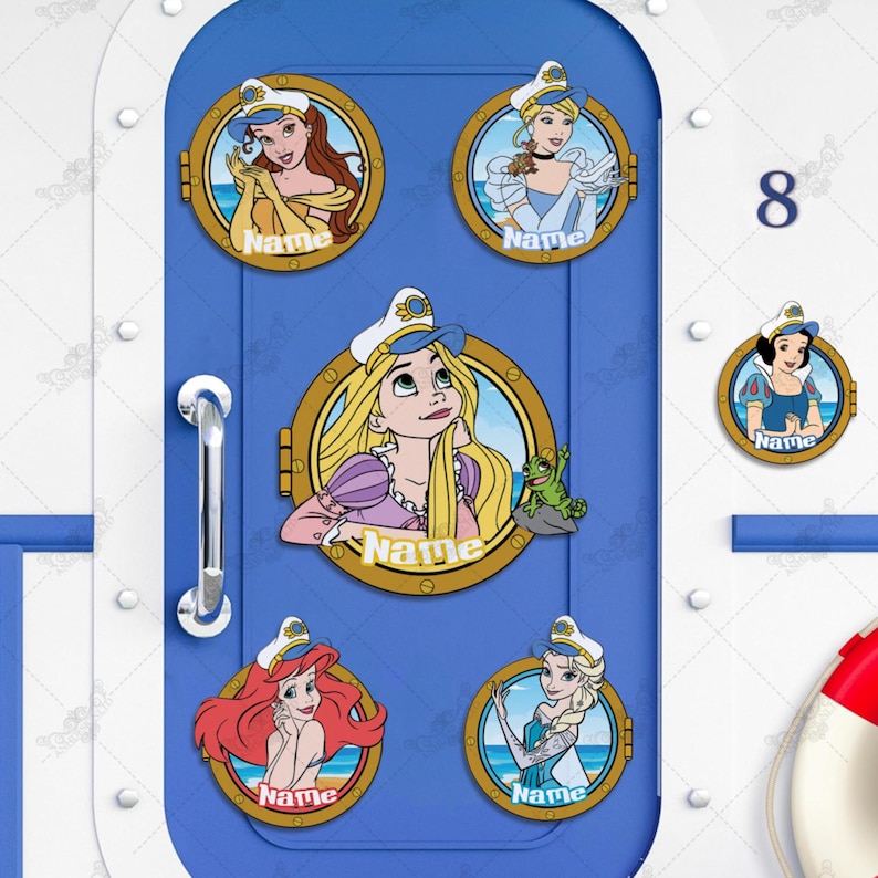Personalized Cruise Princess Character Porthole Magnet, Disney Princess ...