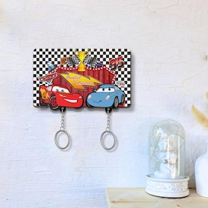 Personalized Cars Movie Couple Keychain Holder, Lightning Mcqueen and ...