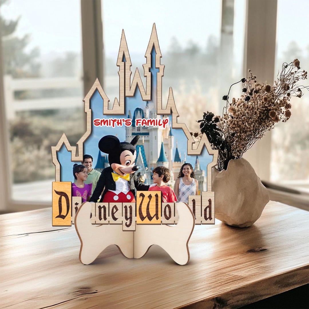 Personalized Photo Disney Castle Wooden Sign, Disneyworld Decor, Disney ...