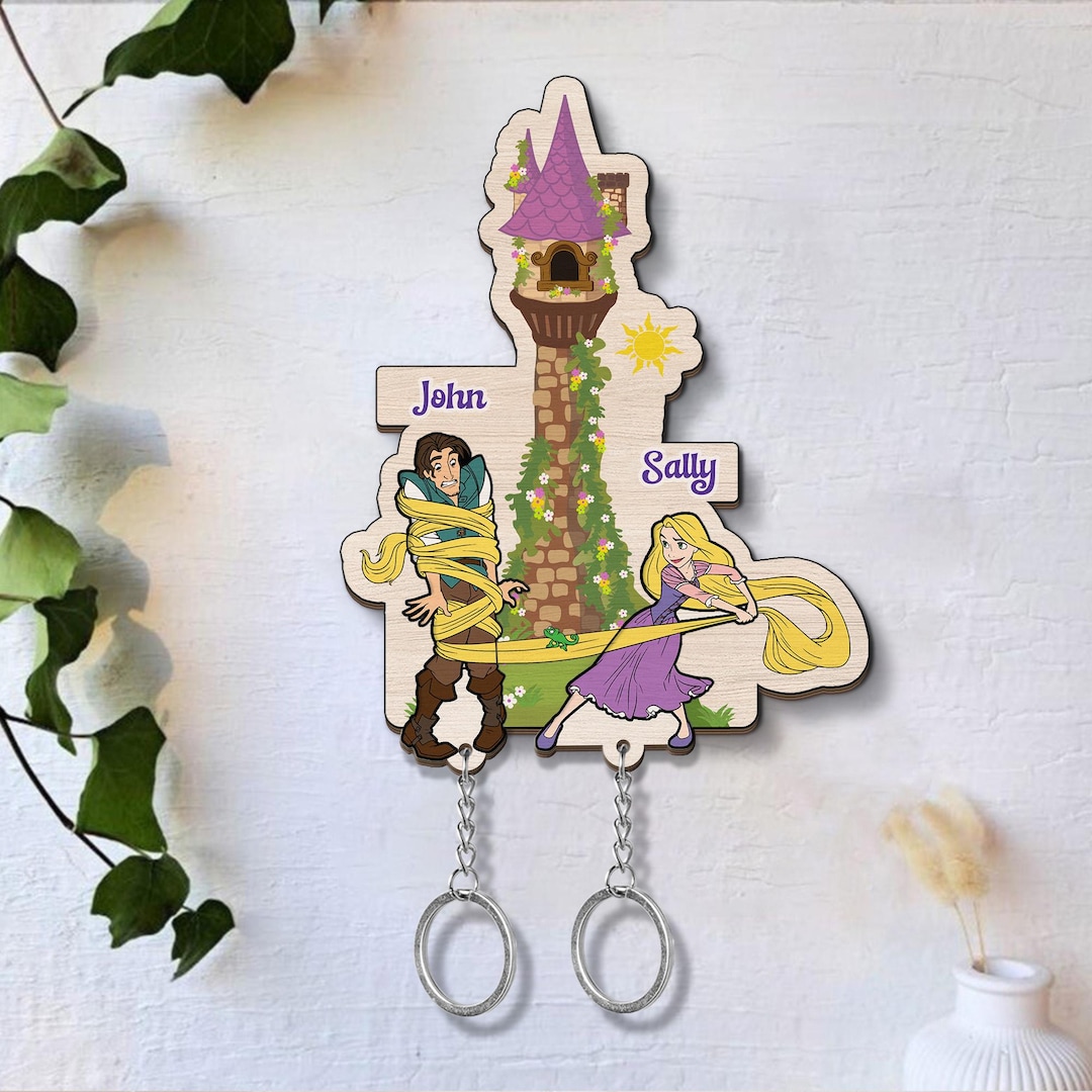 Personalized Rapunzel and Flynn Rider Couple Keychain, Tangled Key ...