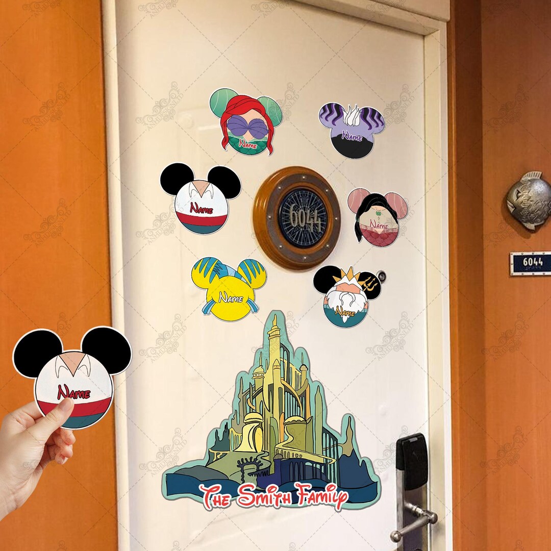 Personalized Little Mermaid Inspired Magnets, Disney Family Members ...