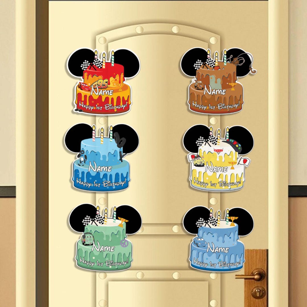 Personalized Disney Cars Birthday Magnet, Disney Inspired Birthday Cake ...
