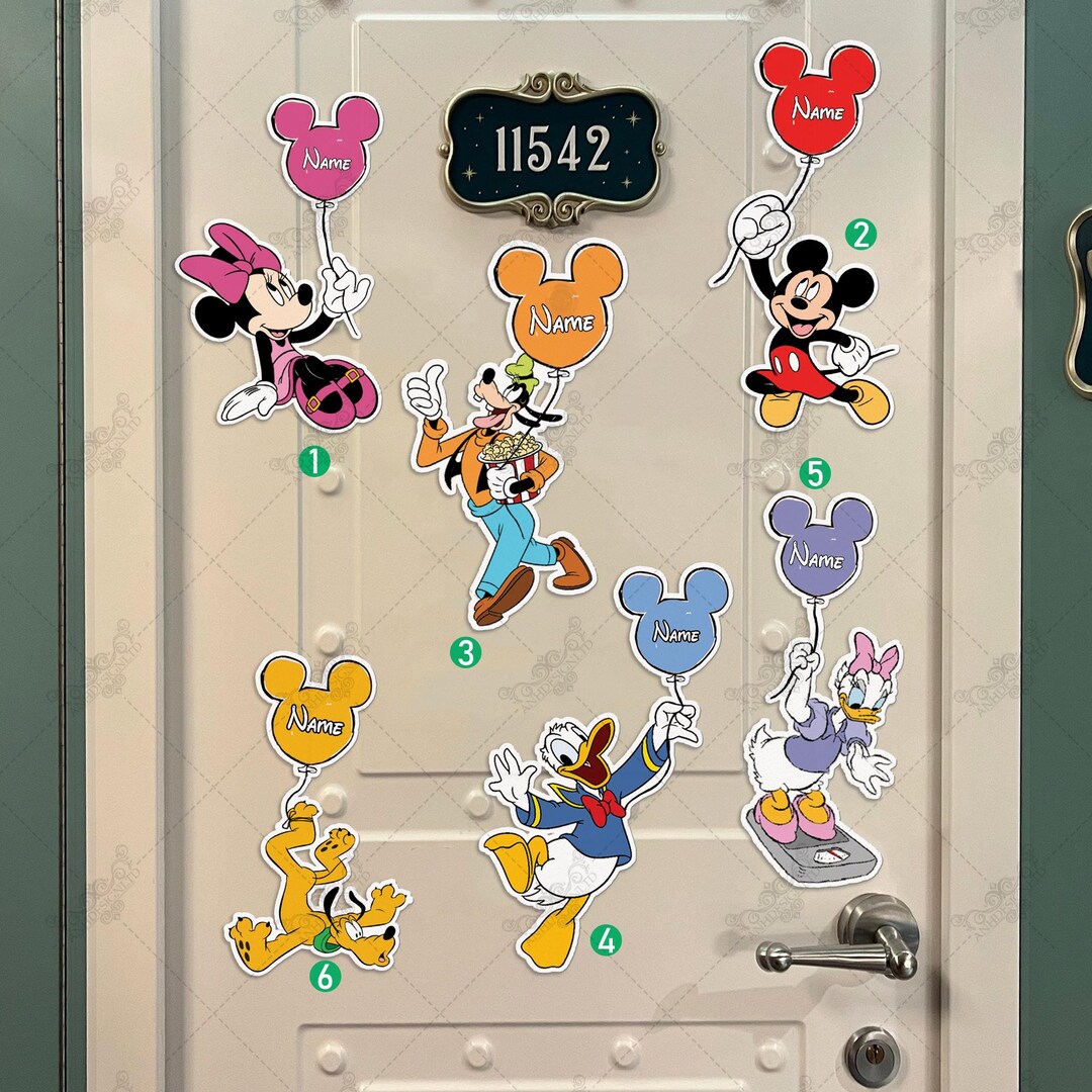 Personalized Disney Balloon Magnet, Mickey and Friends Magnet, Cruise ...