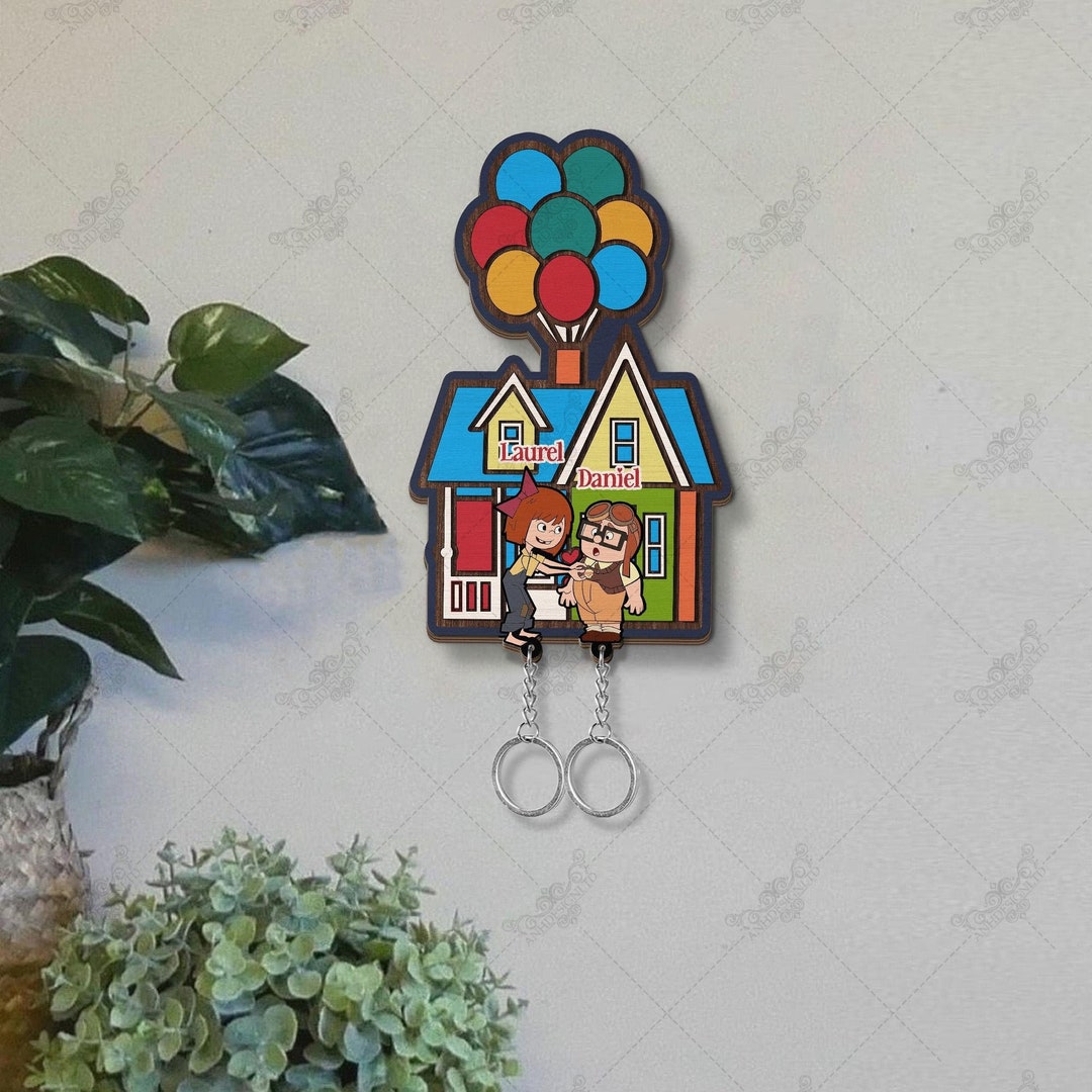 Personalized Carl and Ellie as Children Keychain Holder, Carl and Ellie ...