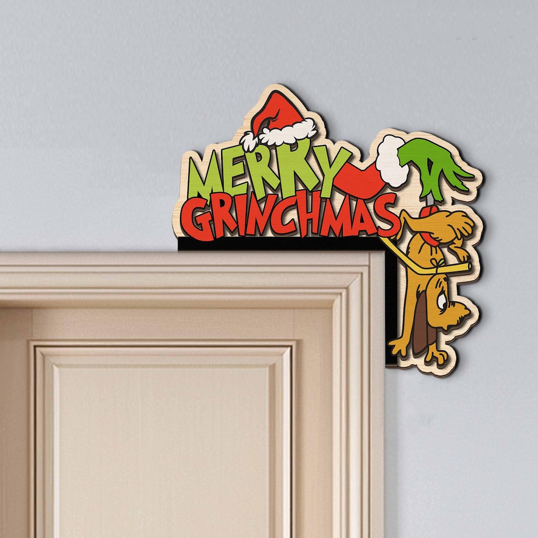 Grinch Christmas Door Frame Decoration, Merry Grinchmas Door Corners ...