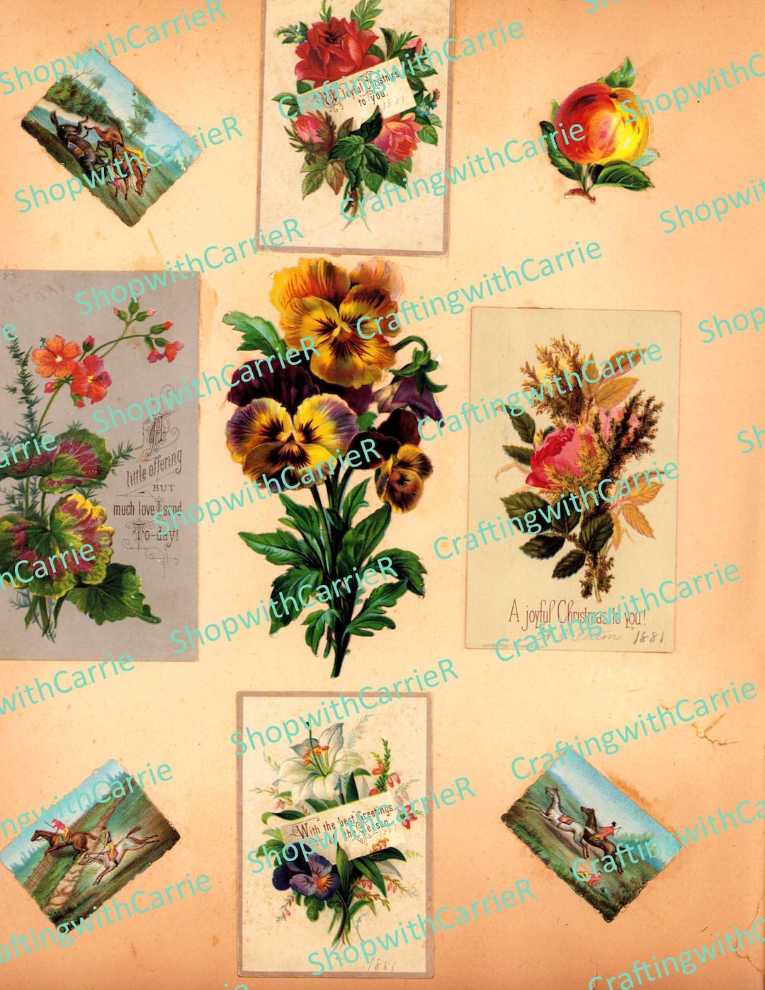 1800's Victorian Ephemera Scrapbook Page 19 - Etsy
