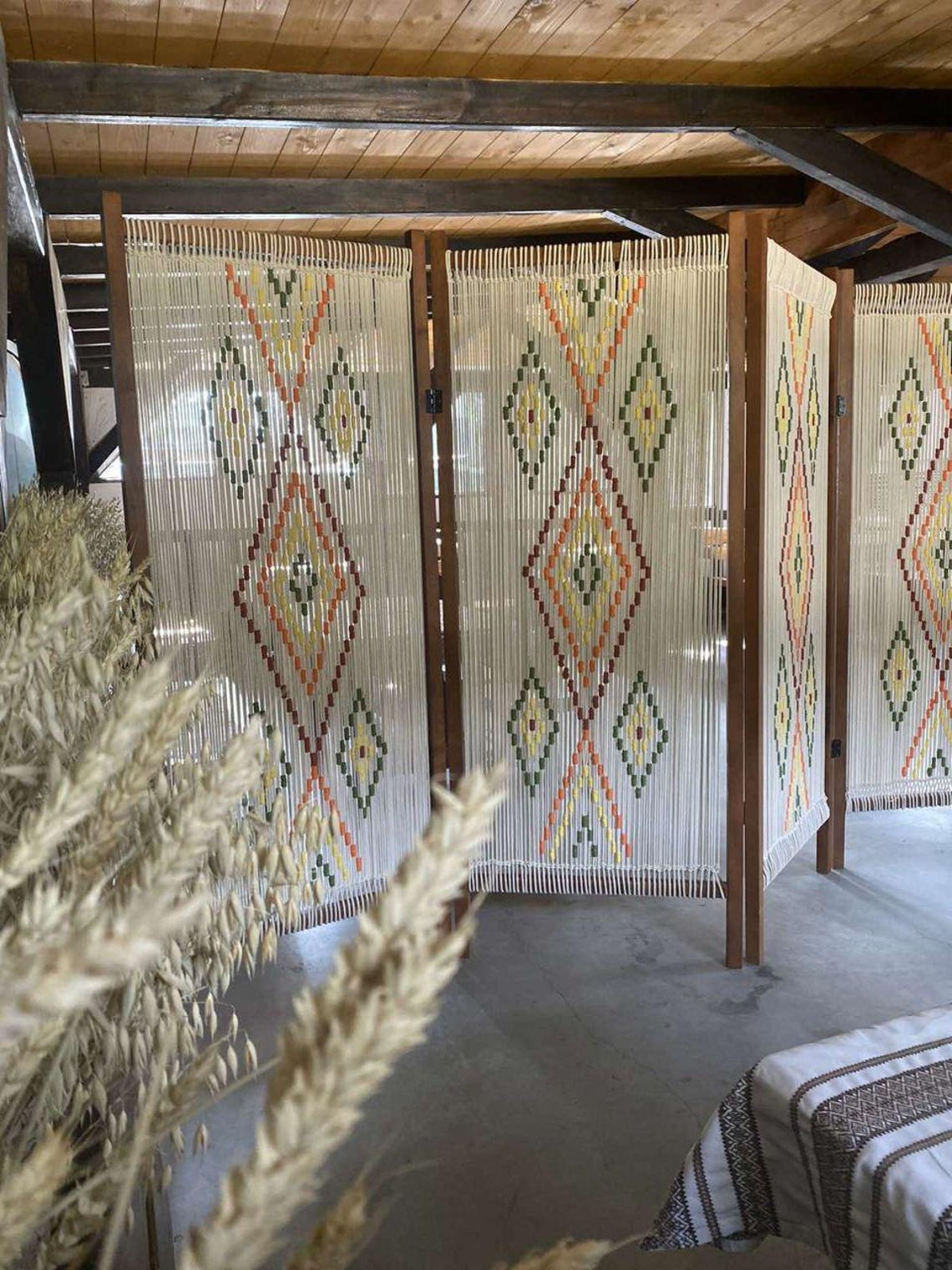 Room Divider, Macrame Screen Partition, Boho Room Partition, Boho Home ...