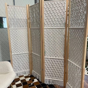 Room Divider, Macrame Screen Partition, Boho Room Partition, Boho Home ...