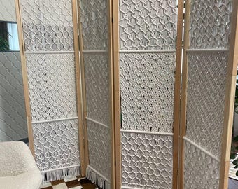 Room Divider, Macrame Screen Partition, Boho Room Partition, Boho Home ...