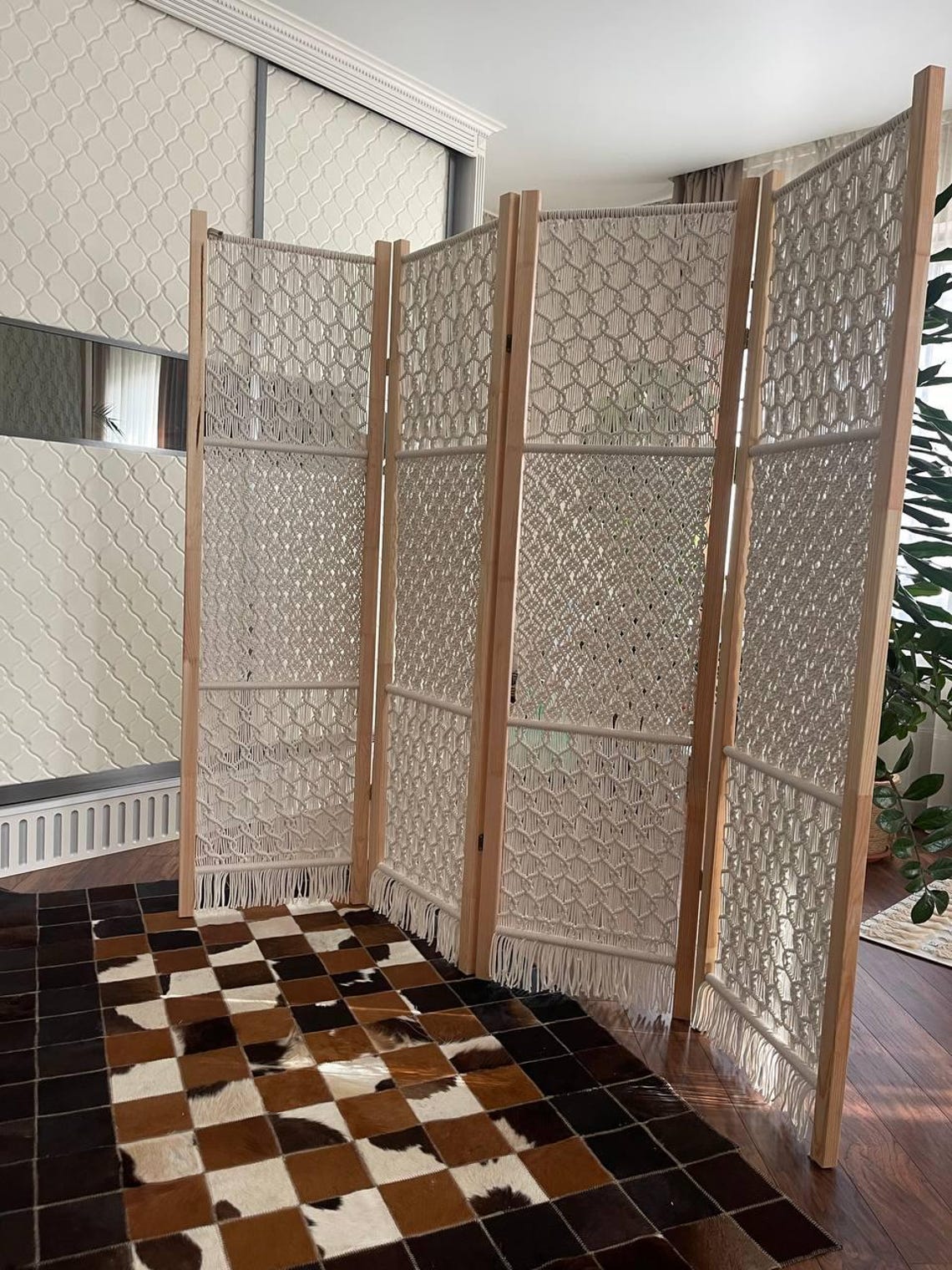Room Divider, Macrame Screen Partition, Boho Room Partition, Boho Home ...