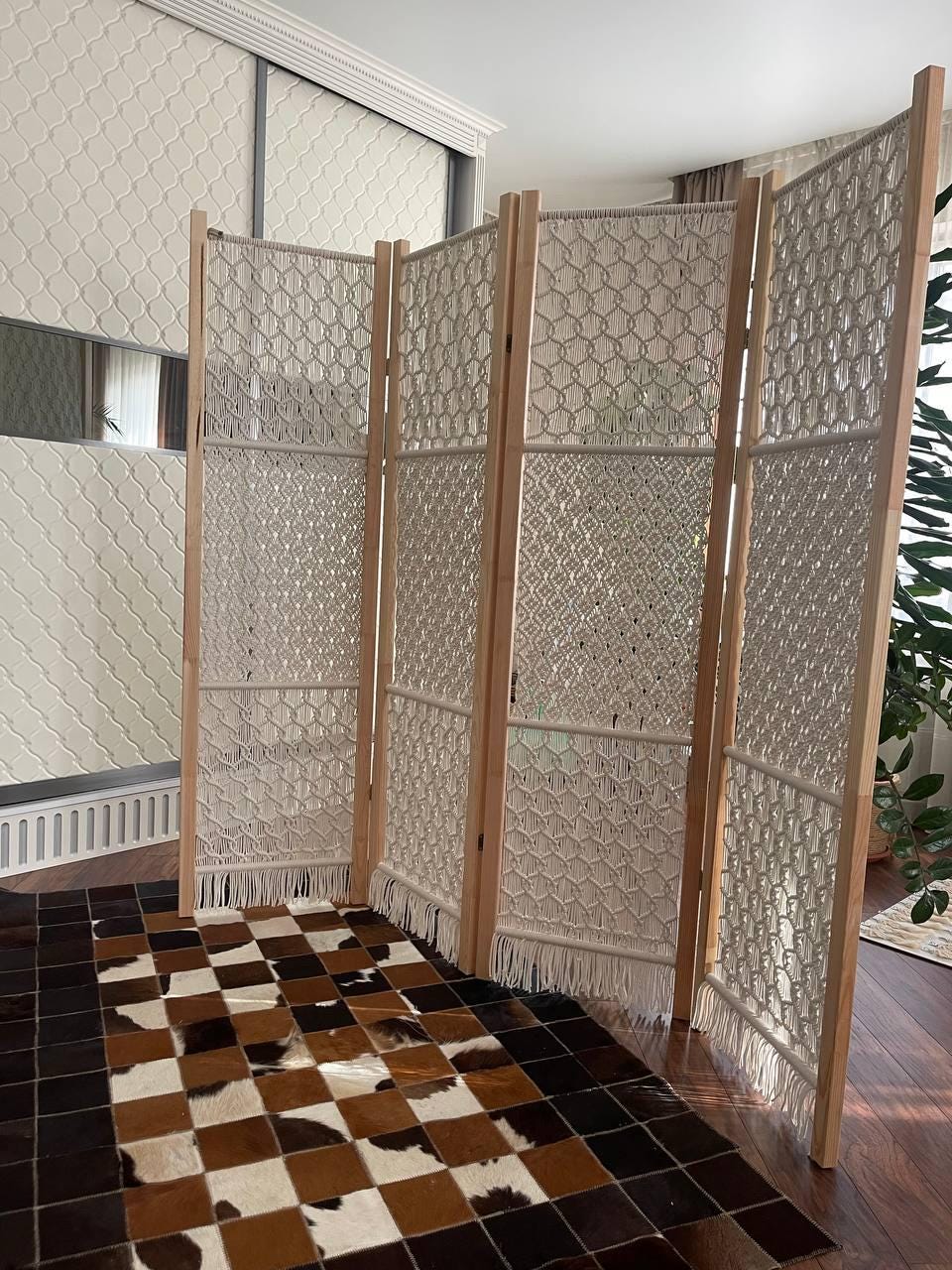 Room Divider, Macrame Screen Partition, Boho Room Partition, Boho Home ...