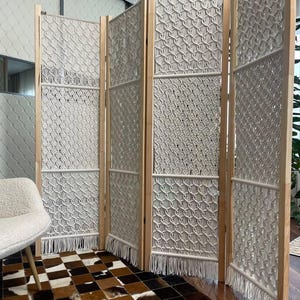 Room Divider, Macrame Screen Partition, Boho Room Partition, Boho Home ...