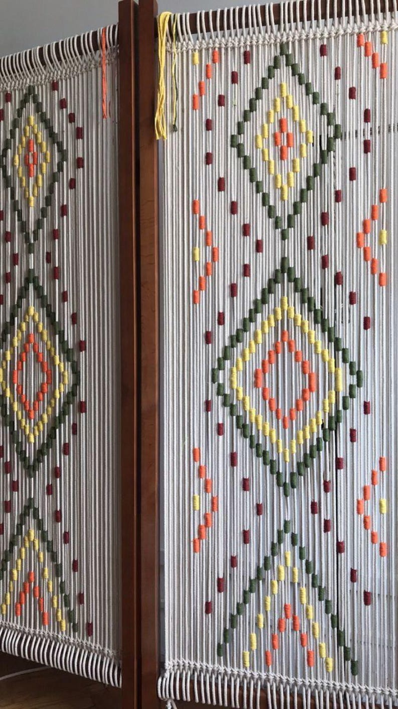 Room Divider, Macrame Screen Partition, Boho Room Partition, Boho Home ...