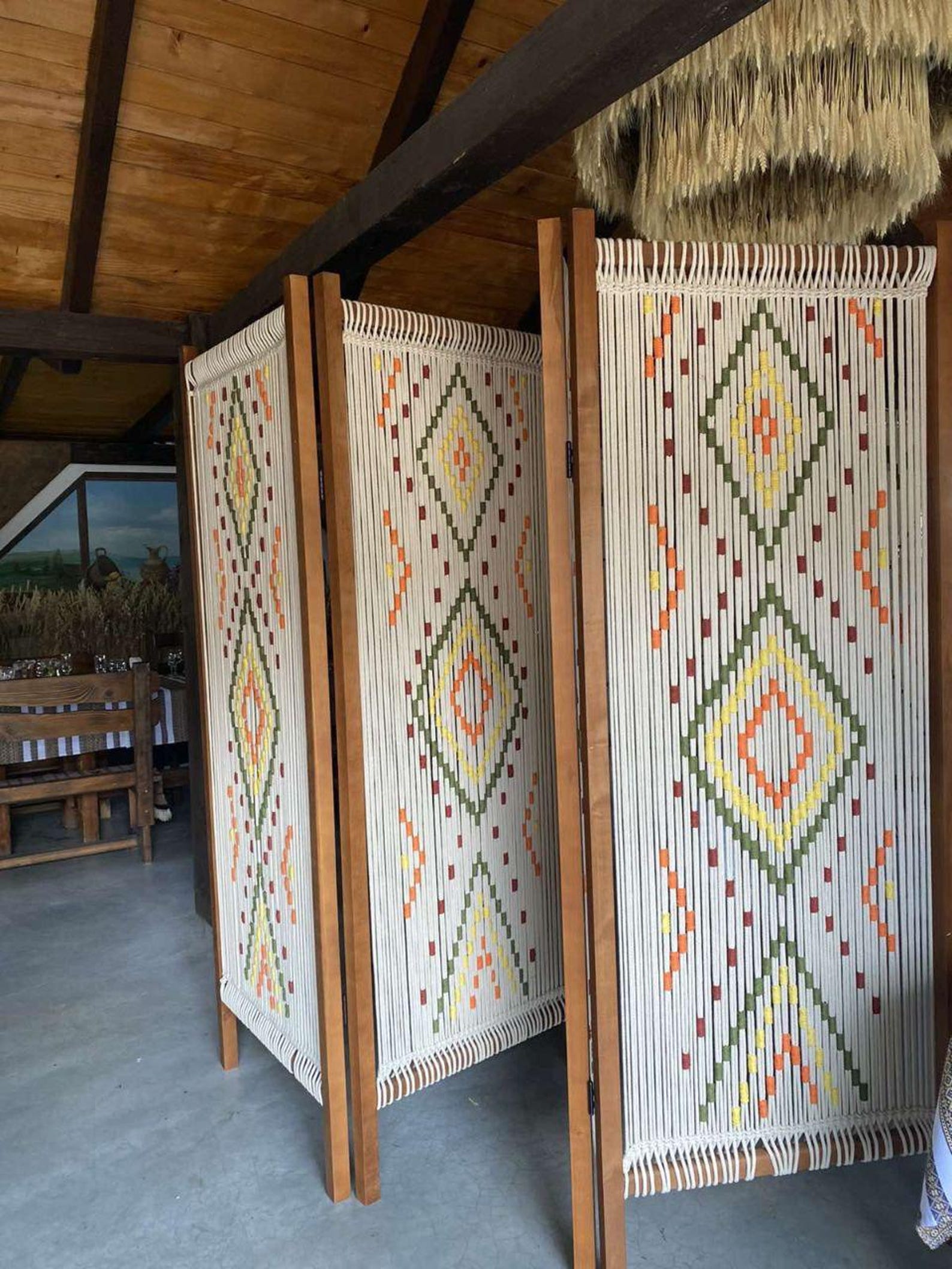 Room Divider, Macrame Screen Partition, Boho Room Partition, Boho Home ...
