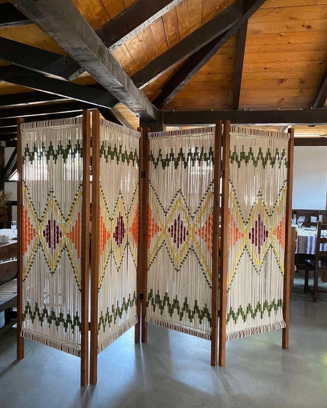 Room Divider, Macrame Screen Partition, Boho Room Partition, Boho Home ...