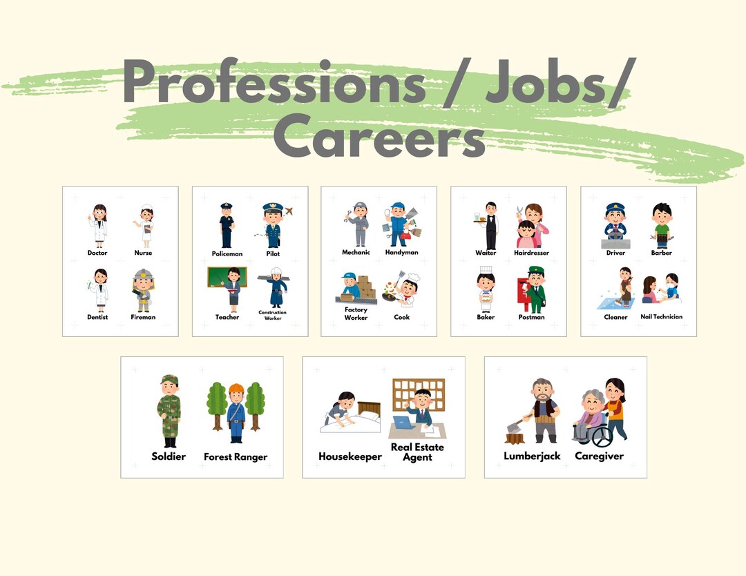 Occupations - Professions - Careers - Digital Download - Teaching Aid ...