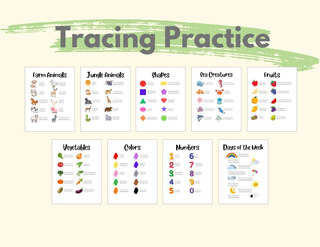 Tracing Practice - Digital Download - Teaching Aid - Printable Practice ...