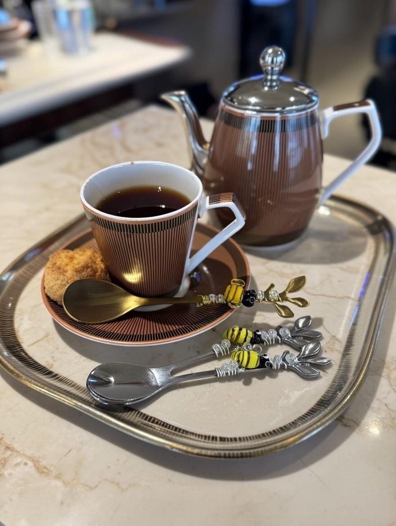 Bienen Glas Perlen Teelöffel: Draht Gewickelt Handgemachte Zucker ...