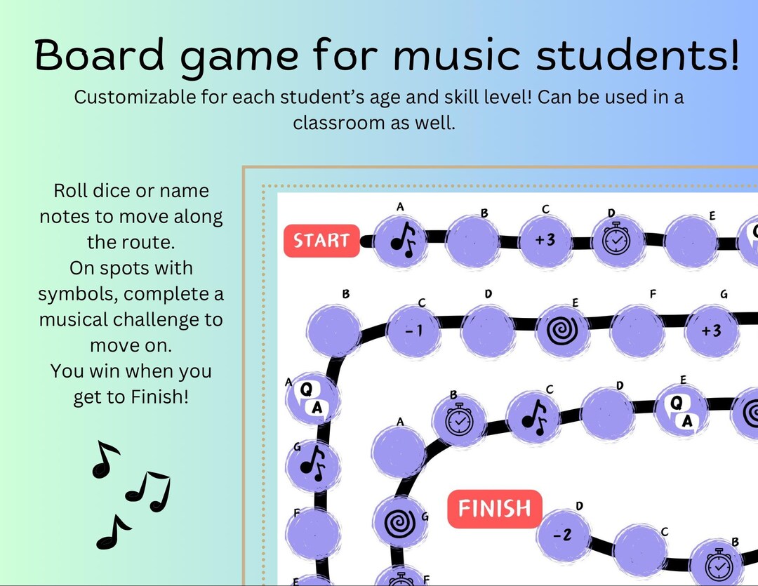 Music Teaching Board Game - Etsy