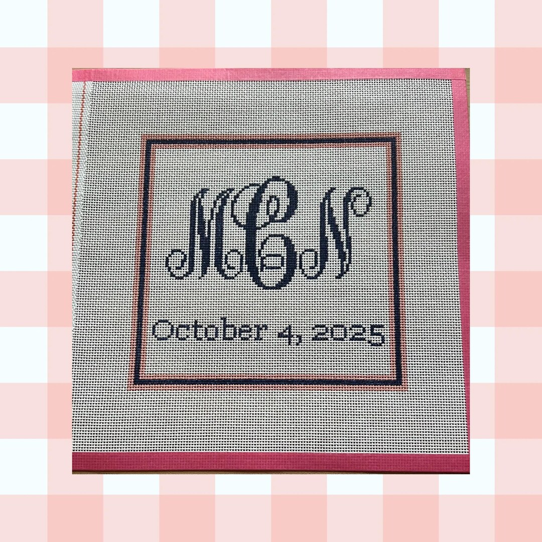 Custom Monogrammed Needlepoint Ring Bearer Pillow - Etsy
