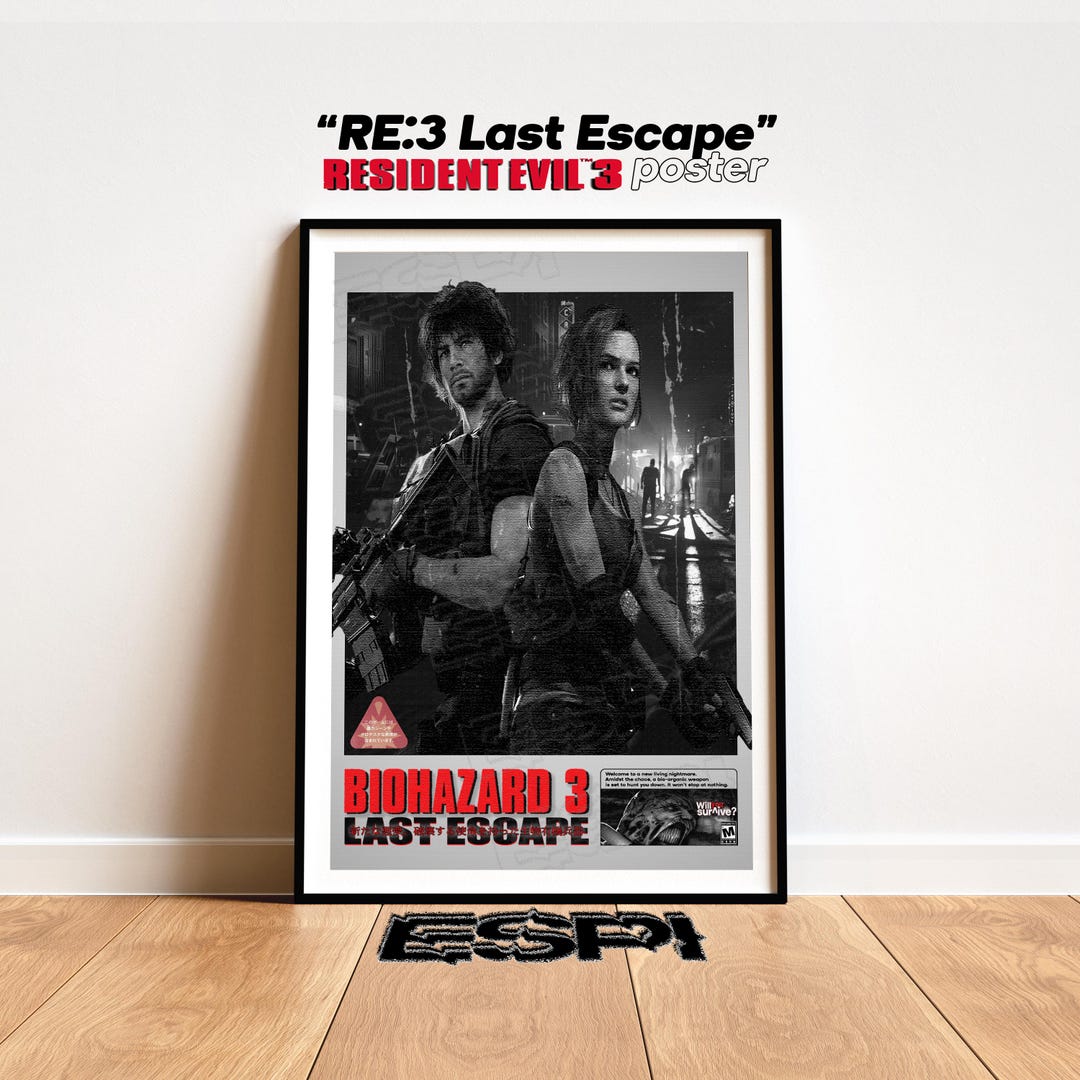 Resident Evil 3 Poster: Game Art | Gaming Room Custom Wall Decor | Jill ...