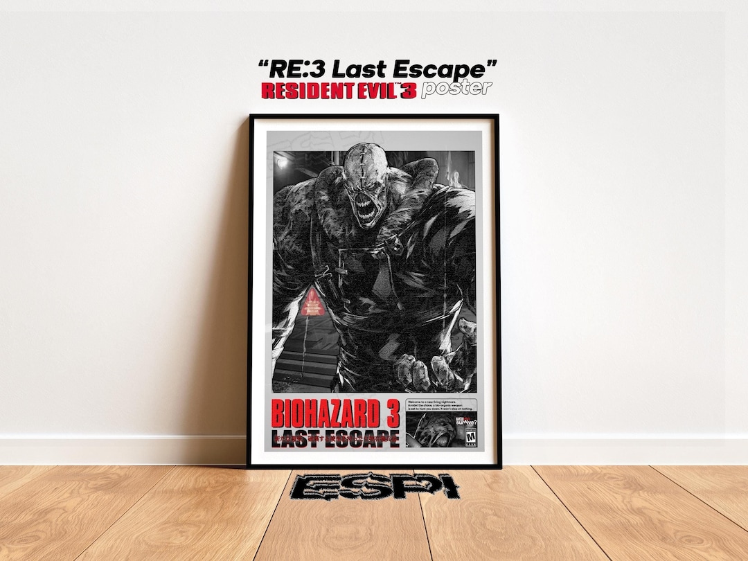 Resident Evil 3 Poster: Game Art | Gaming Room Custom Wall Decor ...