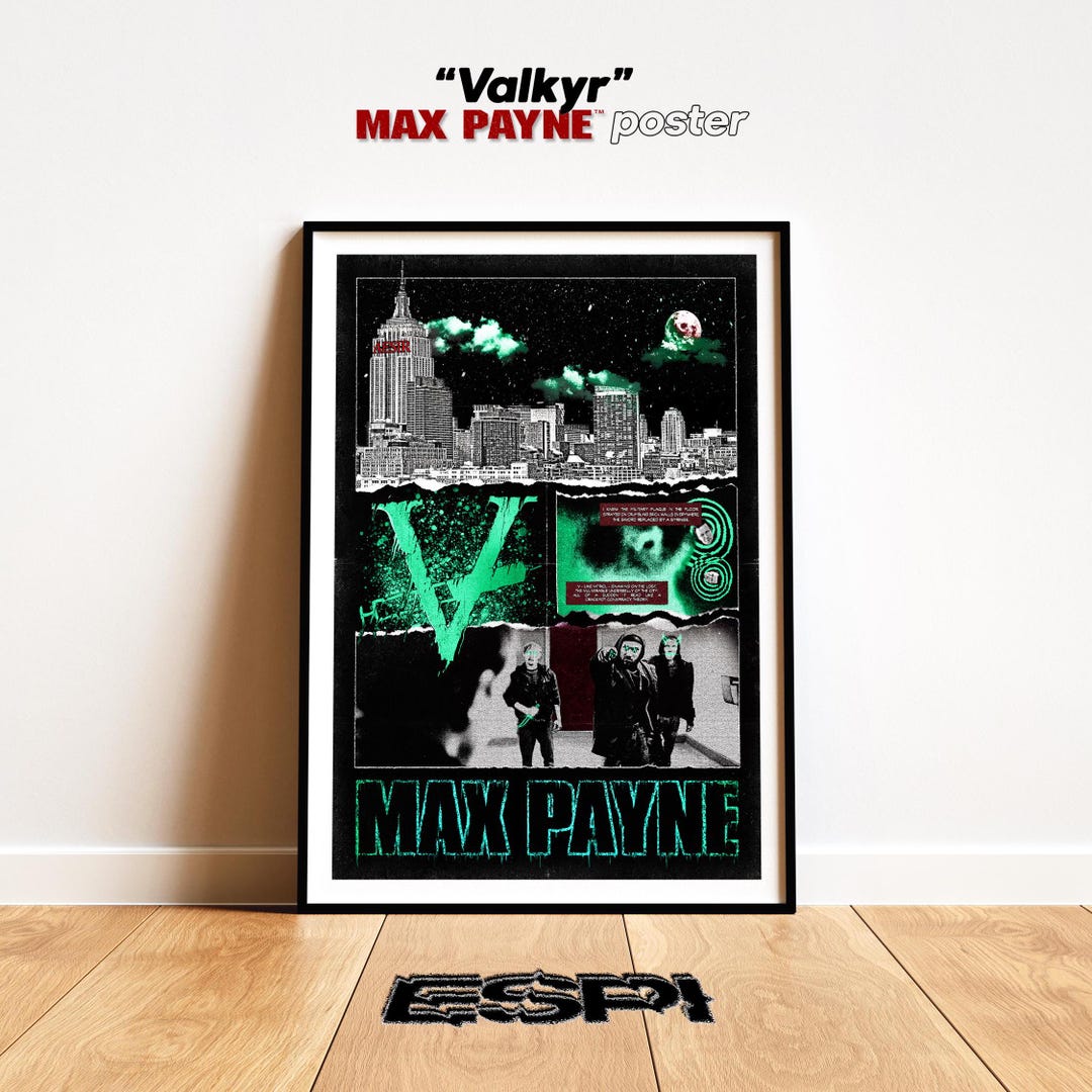 Max Payne valkyr Poster: Game Art Gaming Room Custom Wall Decor Noir ...