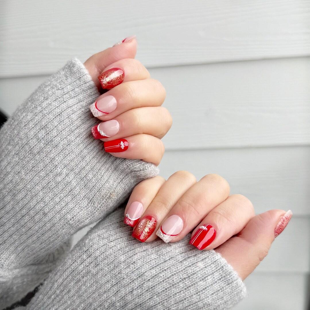 Custom Made in US Press-on Nails, New Year Inspired Birthday Holiday ...