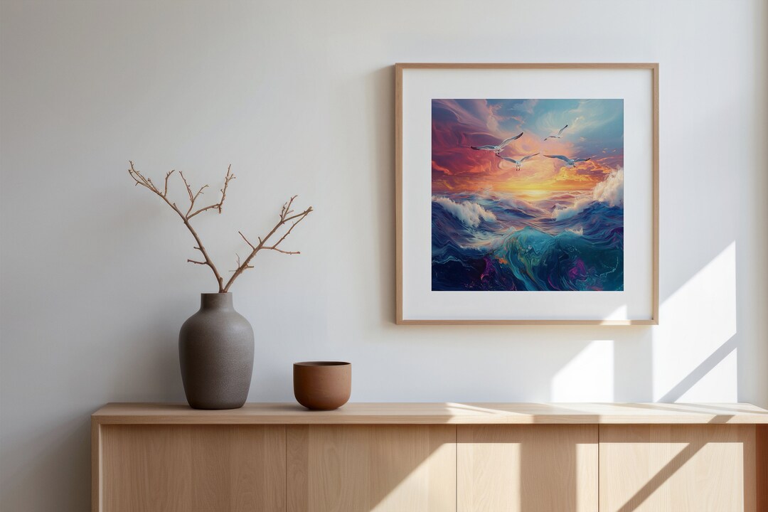 Ocean AI Art Studio: Set of 4 Ocean Art Prints, Digital Download, Ocean ...