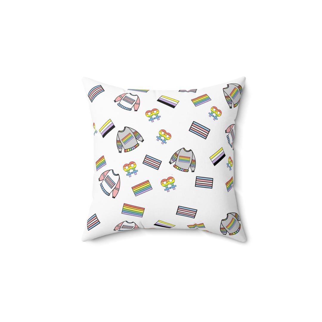 LGBT Pride Pillow, Transgender Decor, LGBTQ Home Accent, Rainbow Pride ...