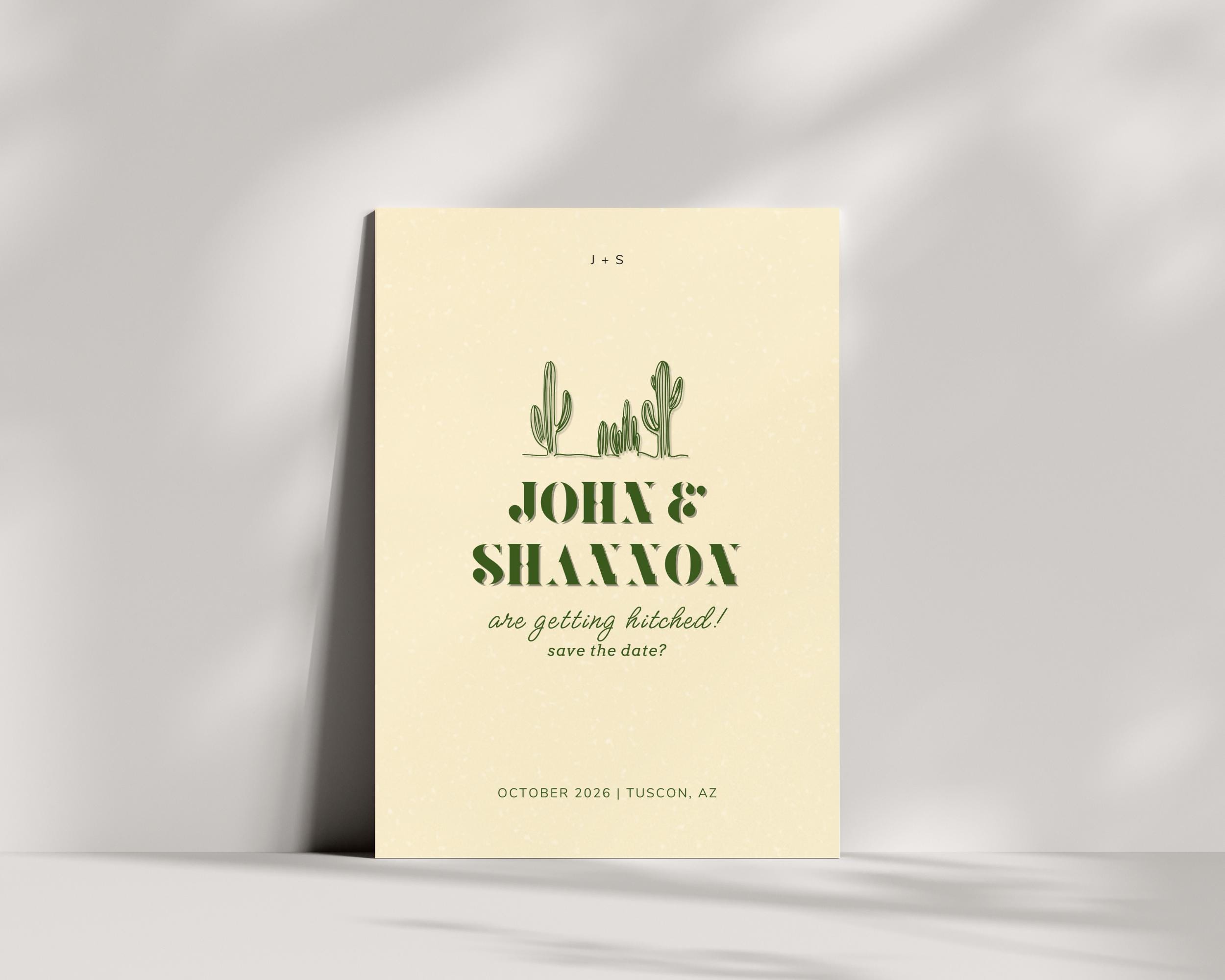 Desert Cactus Save the Date | Custom Card | Terracotta Theme | Made to ...