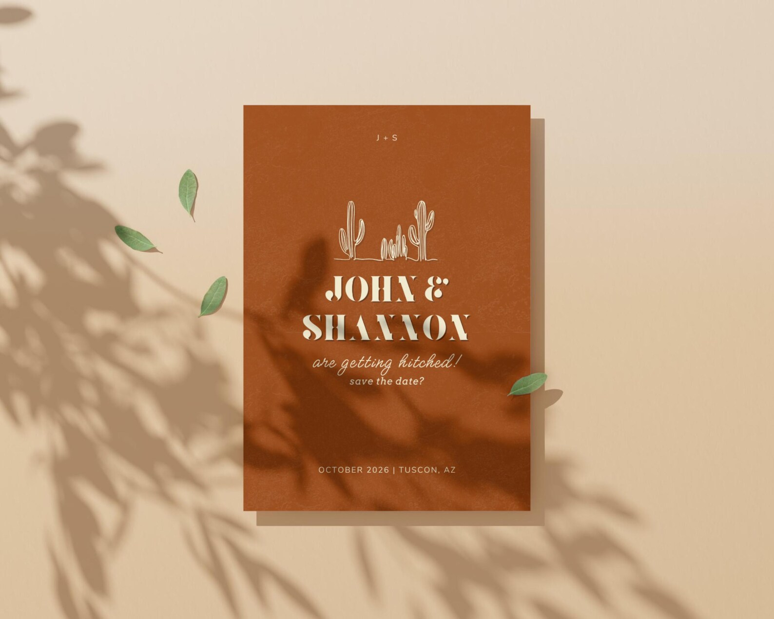 Desert Cactus Save the Date | Custom Card | Terracotta Theme | Made to ...