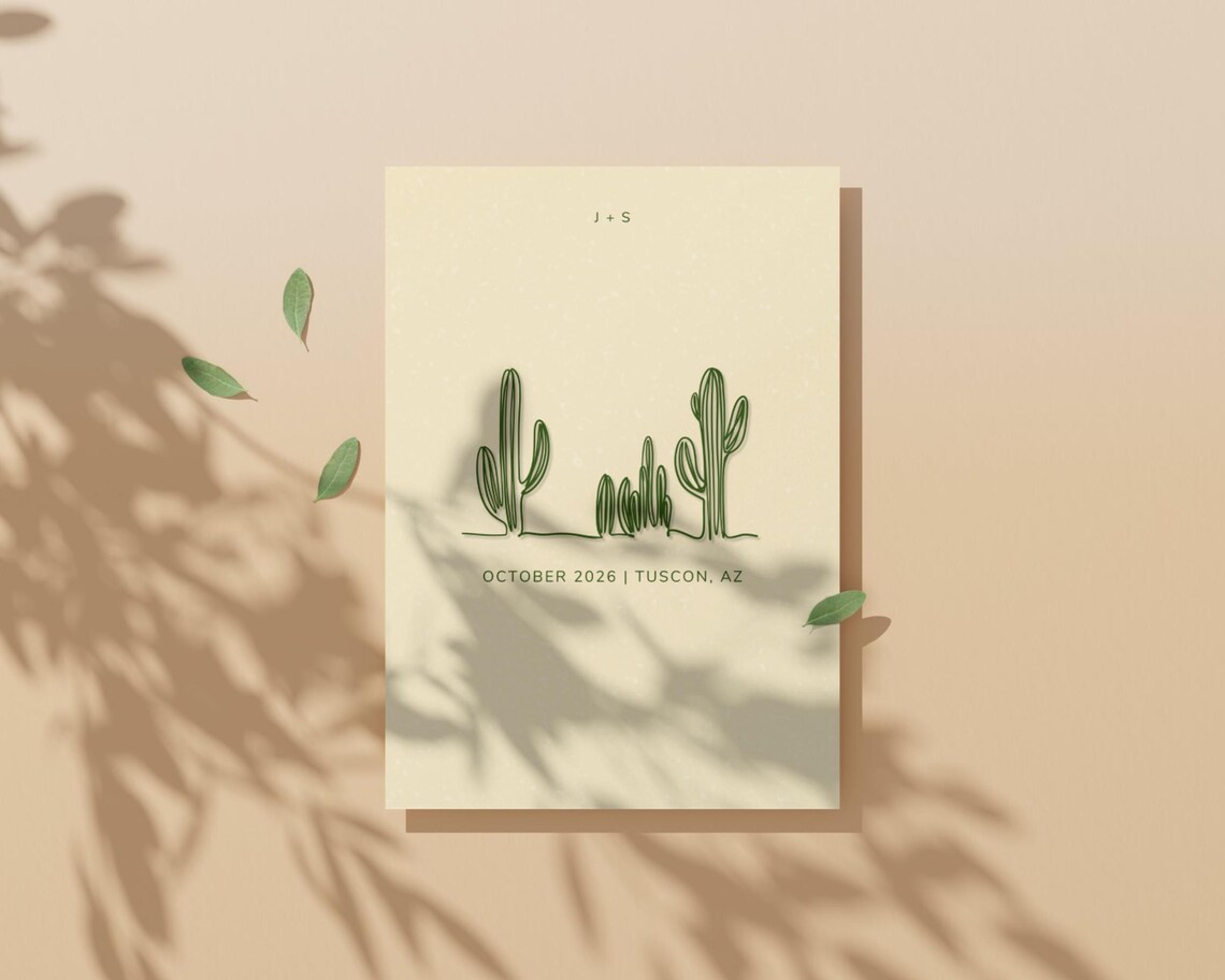 Desert Cactus Save the Date | Custom Card | Terracotta Theme | Made to ...