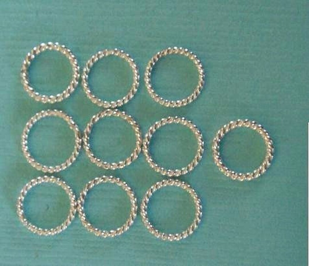 Sterling Silver Twisted Wire Jump Rings, Bali Bright Jump Rings ...