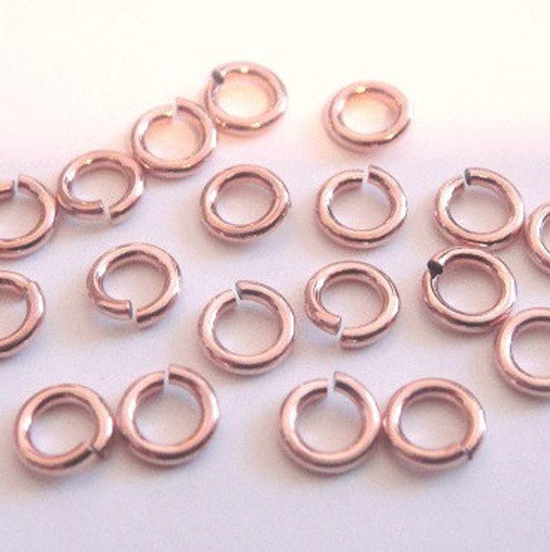 14k Rose Gold Filled Locking Jump Rings, 50 Pcs Super BULK 20 Gauge Ga ...