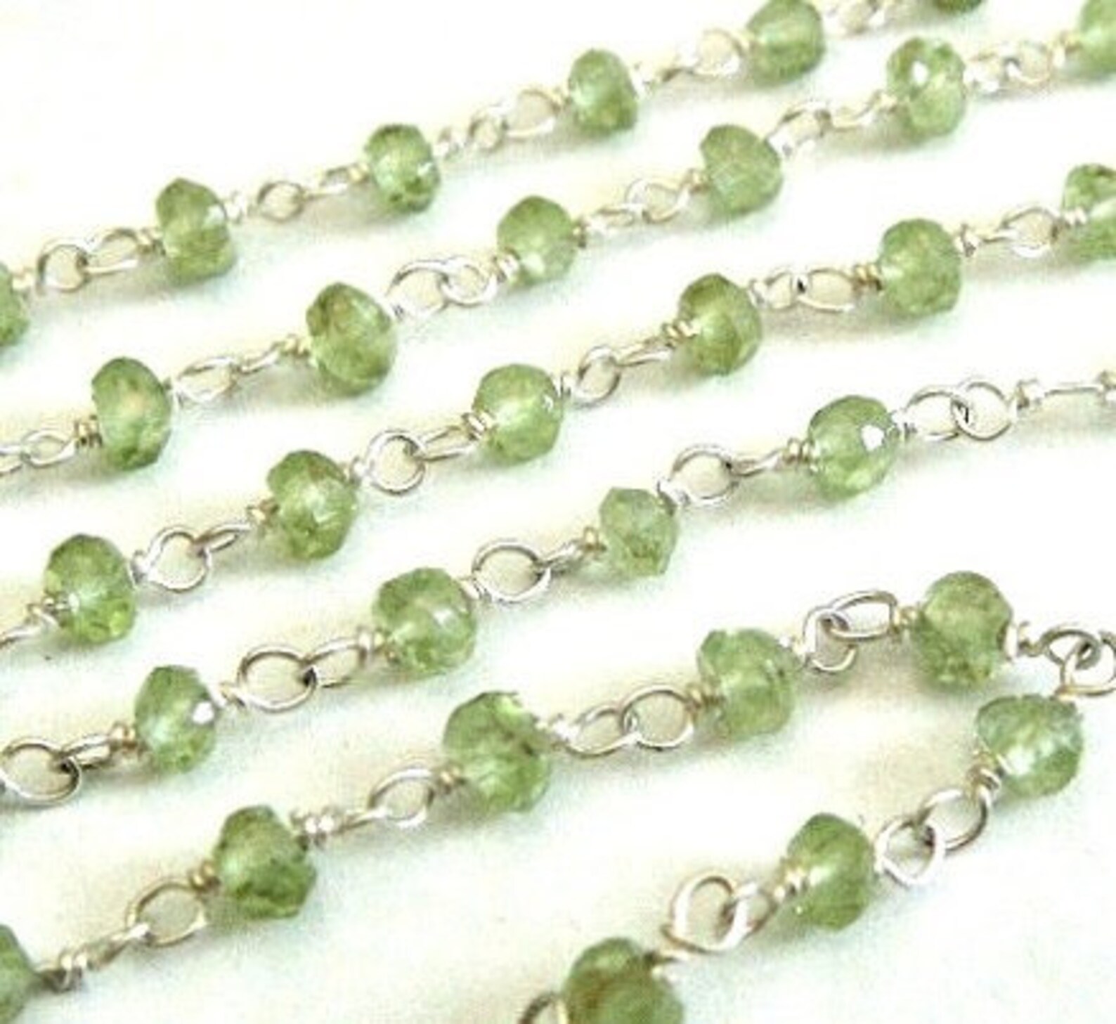 FINISHED Rosary Chain Peridot 925 Sterling Silver SELECT a | Etsy