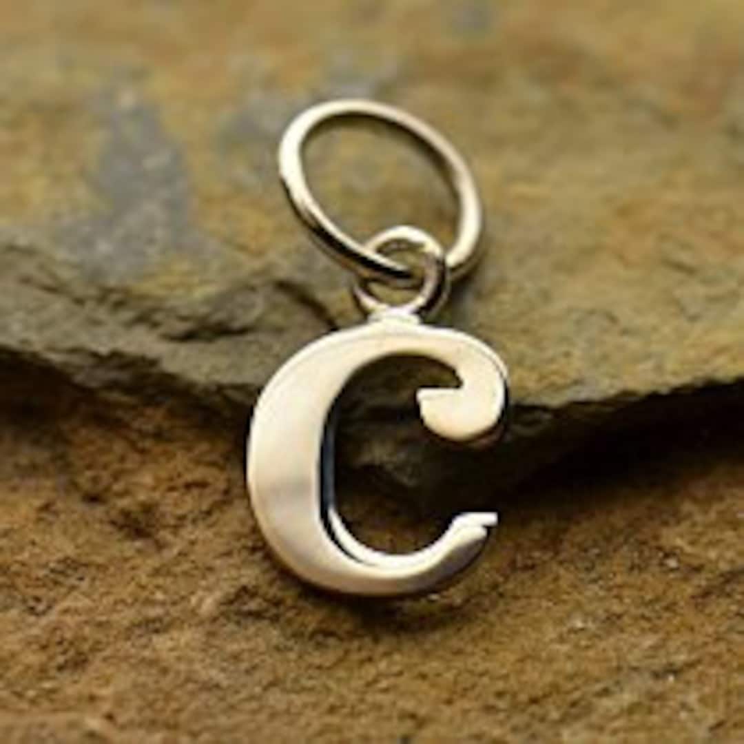 Sterling Silver, Letter C Typewriter Lowercase Charm, 925 Alphabet ...