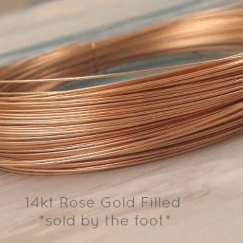14K ROSE Gold Filled Wire HALF ROUND 24 Gauge 1 Foot Half - Etsy