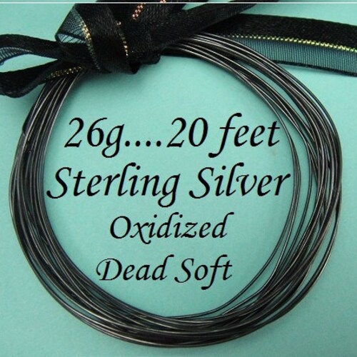 26g Gauge Ga 20 Ft Sterling Silver Round Wire OXIDIZED Dead - Etsy
