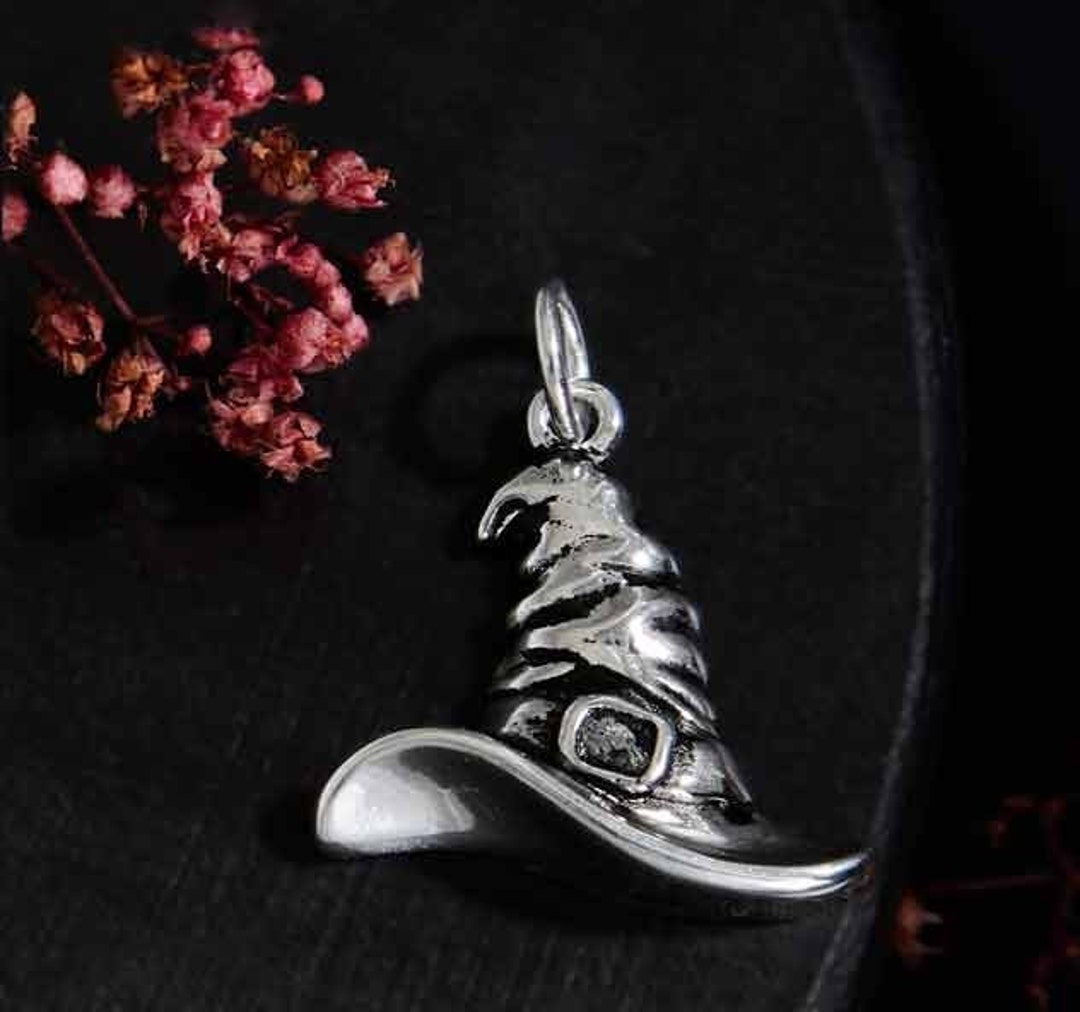 Sterling Silver Witch Hat Charm, Halloween Charms, 21x17mm - Etsy