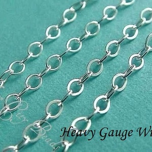 Silver Flat Cable Chain, 6 Ft Sterling Silver Flat Cable Chain UPGRADE ...